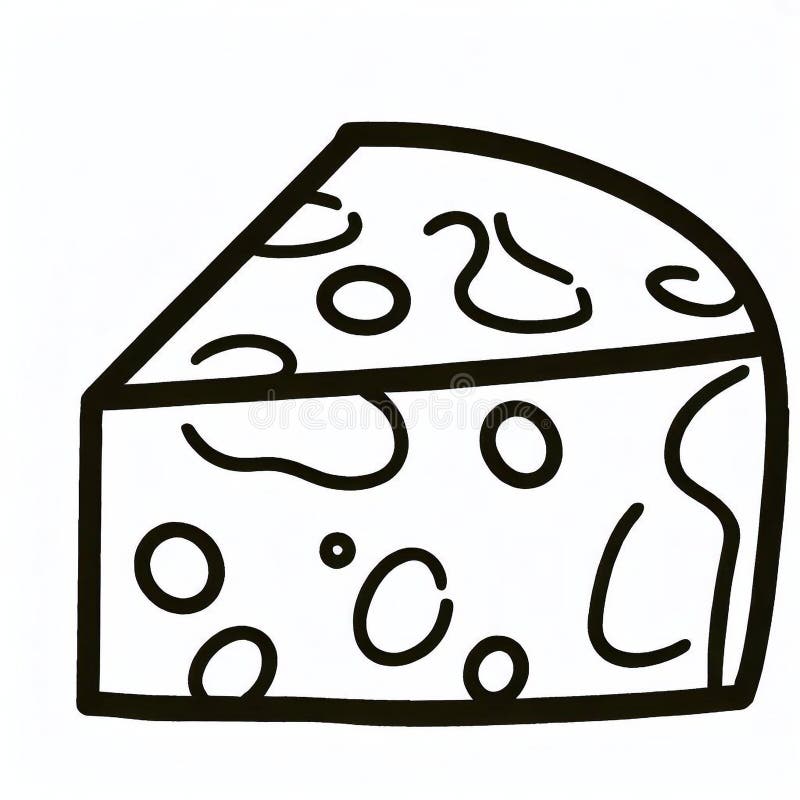 Cheese Contour Drawing Color Game Stock Illustration - Illustration of ...