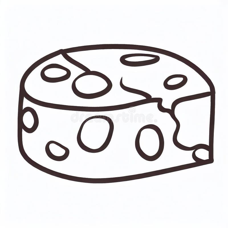 Cheese Contour Drawing Color Game Stock Illustration - Illustration of ...