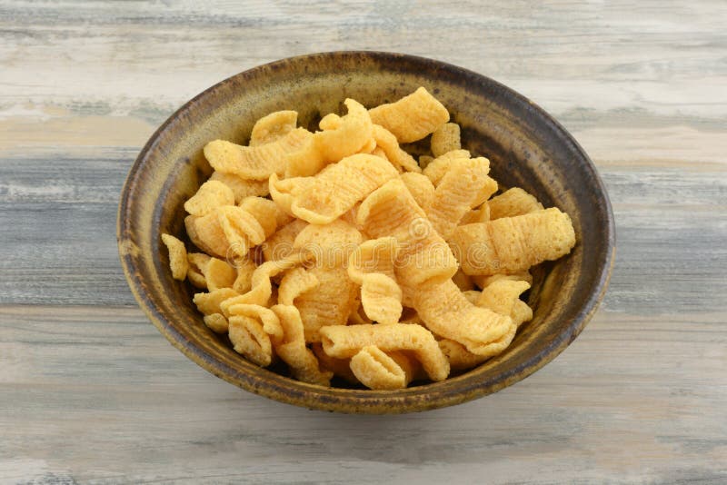 Cheese Corn Tubes in Snack Bowl Stock Image - Image of pieces, ceramic ...