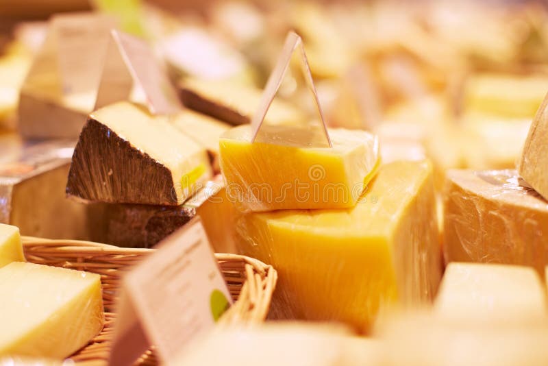 Cheese in the Cheese Counter Stock Image - Image of dairy, cheese ...