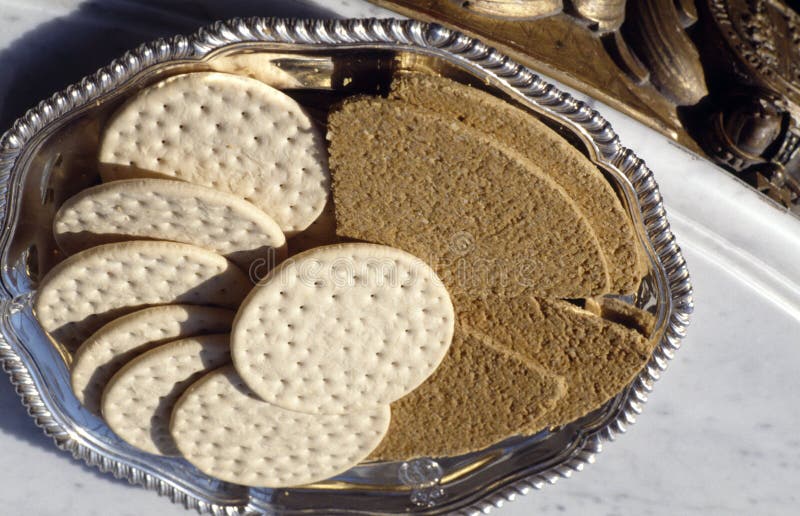 Cheese Crakers and Brown Bread Stock Photo - Image of silverware ...