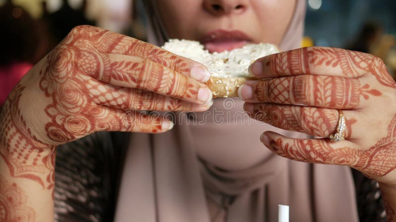 Women Eating Cheese Cream Spread on Fresh Bagel Bread Stock Video ...