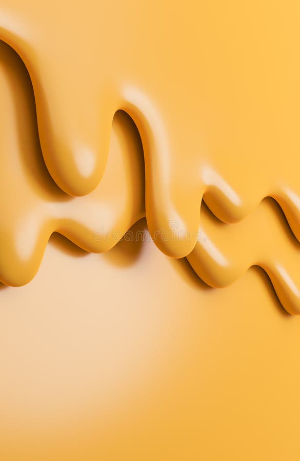 Cheese Creamy Liquid Drips.,cheese Melt on Yellow Background Stock ...
