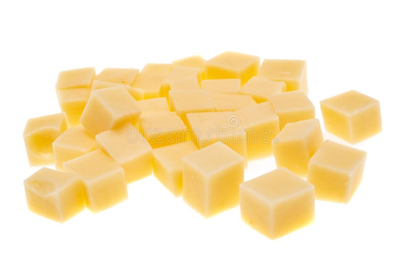 Cheese cubes isolated stock image. Image of healthy - 208493089