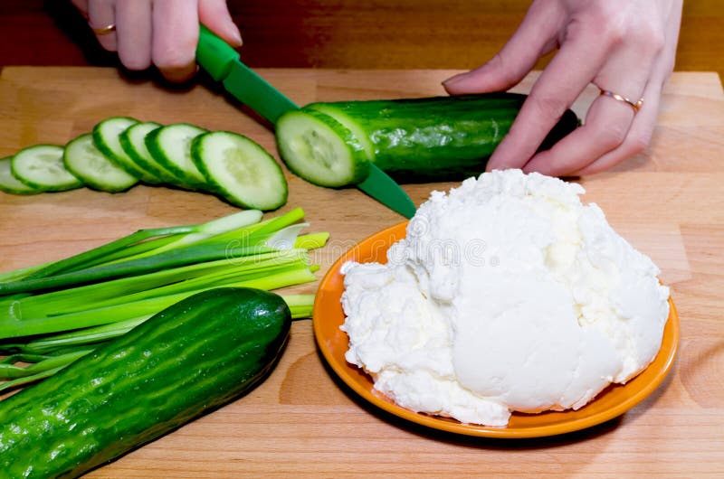 Cheese, cucumber dish stock image. Image of cucumber - 38442739