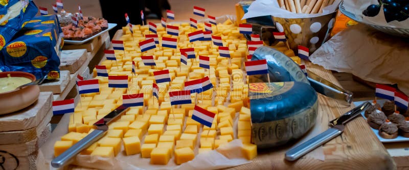 Cheese cuts display editorial stock photo. Image of bastille - 180387573