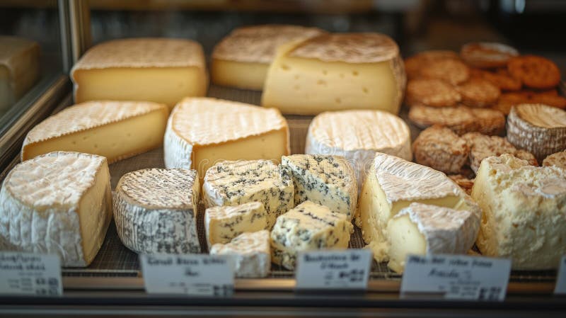 Cheese Display Case in a Store Stock Image - Image of environment ...