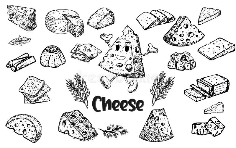 Cheese Doodle Aesthetic Food Doodle Hand Drawn Design Stock ...