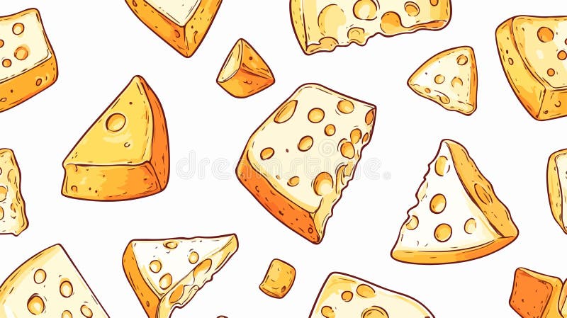 Cheese Doodle Pattern Background for Creative Designs Stock Vector ...