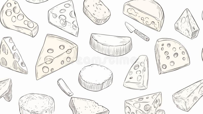 Cheese Doodle Seamless Pattern Set for Creative Designs and Backgrounds ...