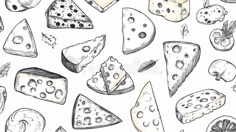 Cheese Doodle Seamless Pattern Set for Creative Designs and Backgrounds ...