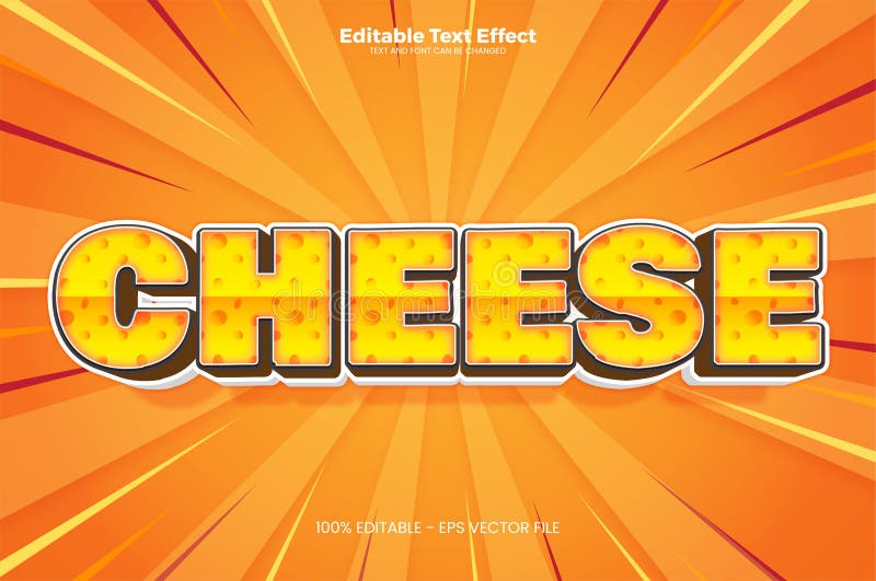 Cheese Editable Text Effect in Modern Trend Style Stock Vector ...