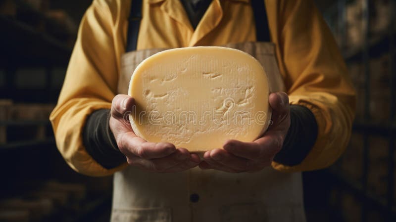Cheese Expert Shows Off His Craftsmanship by Holding a Beautifully Aged ...