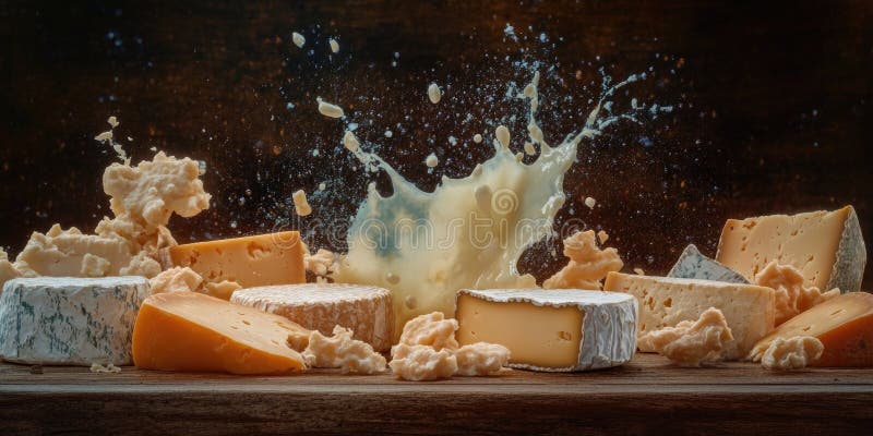 Cheese Exploding Over Wood Table Stock Photo - Image of appetizer ...