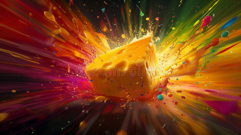 Cheese Explosion on a Black Background. 3d Rendering, 3d Illustration ...
