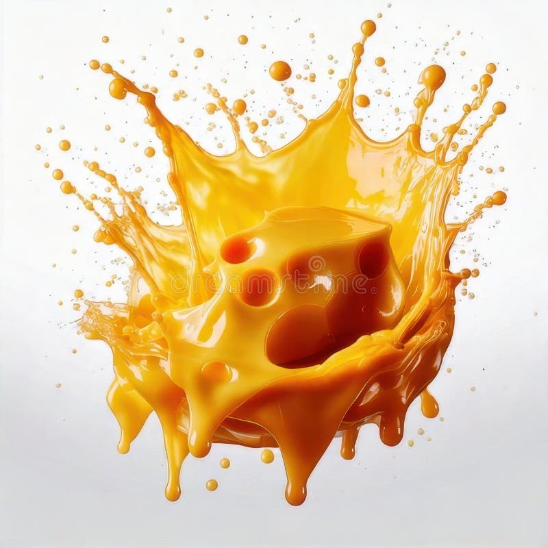 Cheese Explosion with Creamy Texture Stock Illustration - Illustration ...