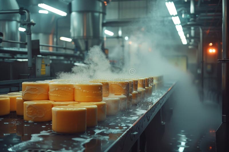 Cheese factory stock photo. Image of farm, automation - 380442696