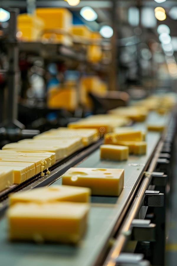 Cheese in the Factory Industry. Selective Focus Stock Photo - Image of ...