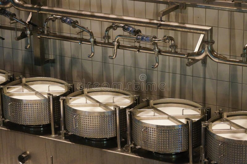 Cheese Factory and it S Modern Equipment , Switzerland Stock Photo ...