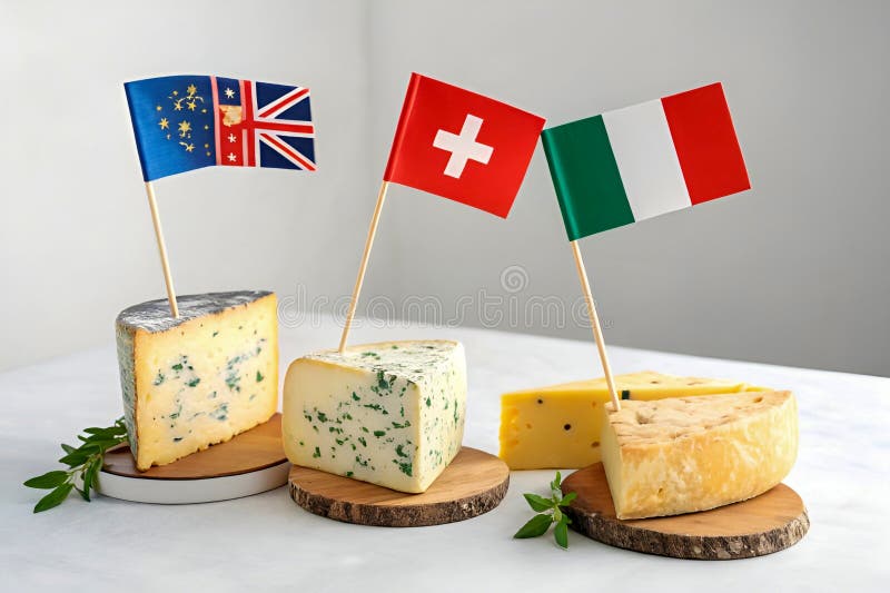 Cheese Flags Showcasing Different Styles. Generated Using AI. Stock ...