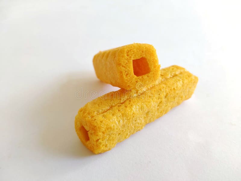 Cheese-flavored Dry Bread in the Shape of a Box and Holes Stock Photo ...