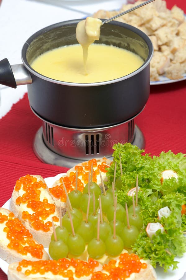 Cheese fondue from left stock image. Image of swiss, restaurant - 2466077