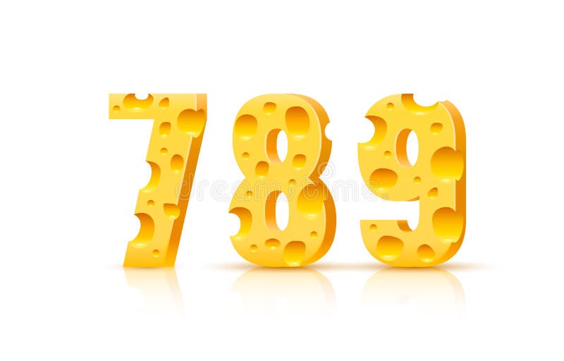 Cheese Font 3d Symbol, Numbers 4 5 6 Set. Vector Stock Vector ...