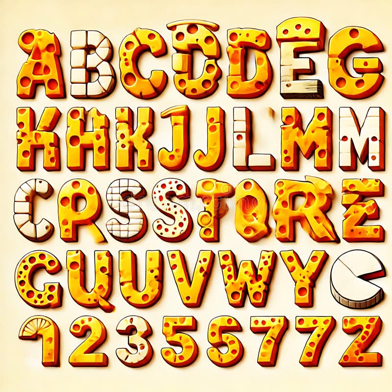 Cheese Font Text Effect Design Stock Image - Image of dairyart, foodart ...