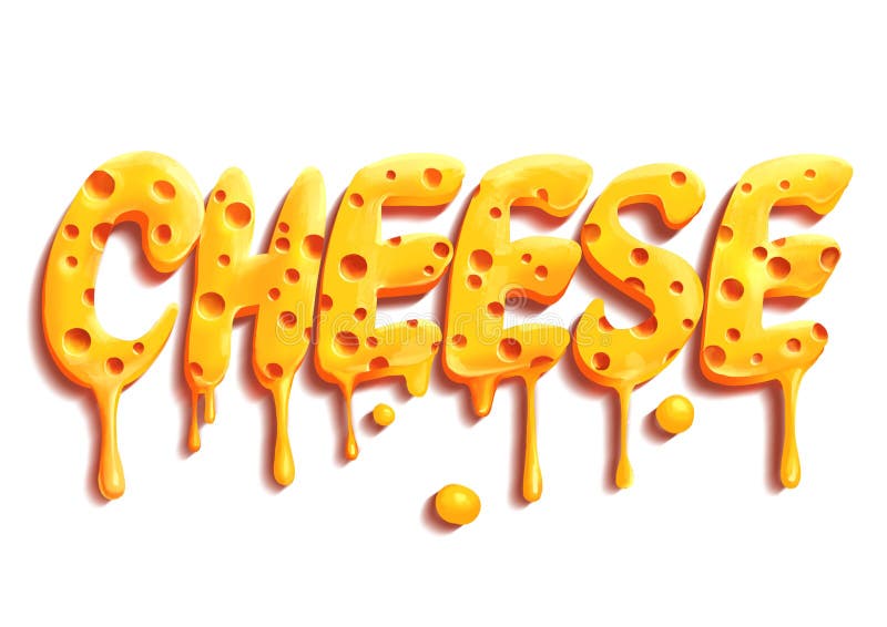 Cheese in the Form of Letters with a Shadow. Cheese Text, Isolated on ...
