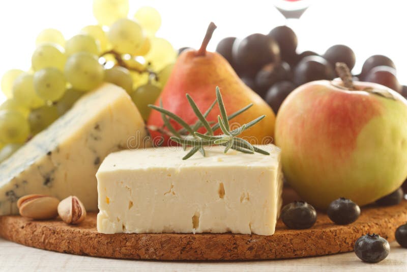 Cheese and fruits stock image. Image of grape, closeup - 33475619