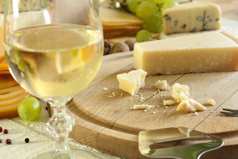 Cheese and Glass of Wine Closeup Stock Image - Image of cheeseboard ...