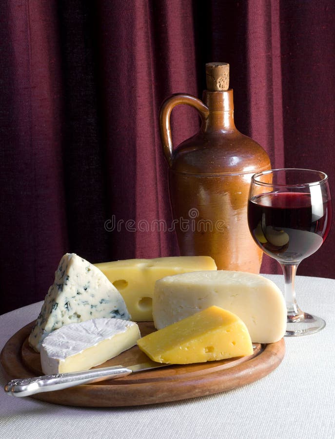 Cheese with Glasses of Red Wine Stock Photo - Image of brie, healthy ...