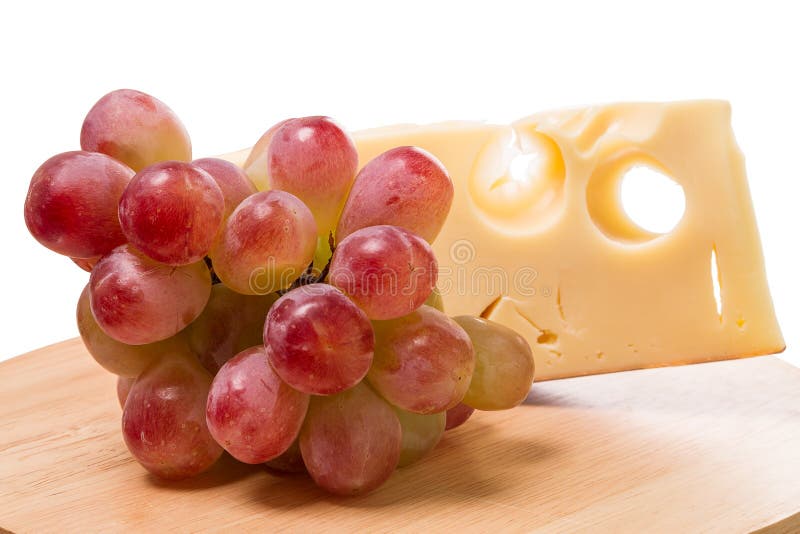Cheese and grapes stock photo. Image of pink, maasdam - 26809746