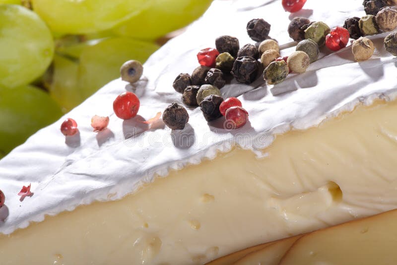 Cheese with grapes stock photo. Image of delicious, food - 38782700