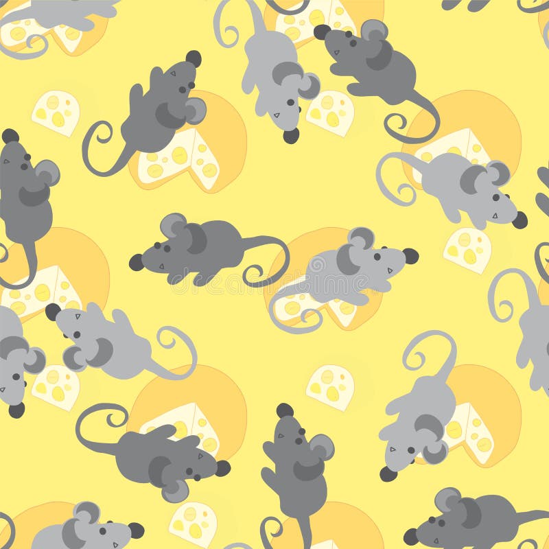 Cheese gray mouse stock vector. Illustration of pattern - 63269055