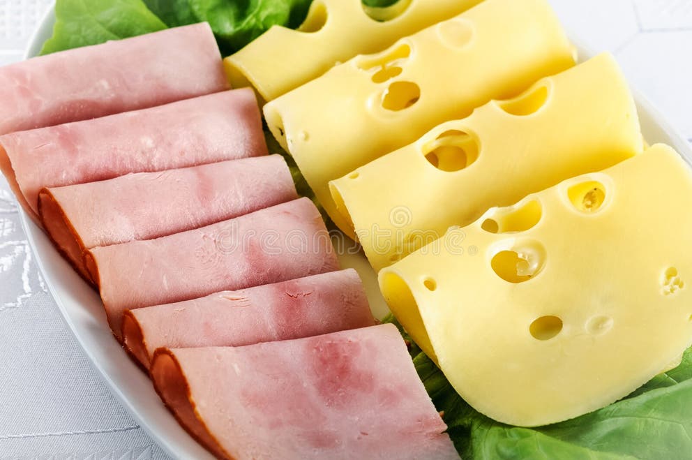 Cheese and ham stock image. Image of meat, table, cheese - 46875415