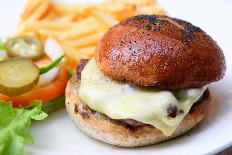 Cheese hamburger stock photo. Image of colorful, dinner - 31895118