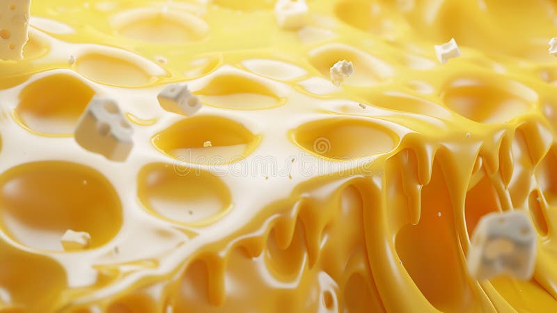 Cheese with Holes Close-up. Abstract Background Stock Illustration ...