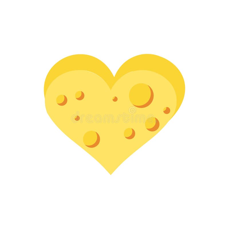 Cheese Icon. Heart Shaped Slice of Cheese in the Cut Stock Vector ...