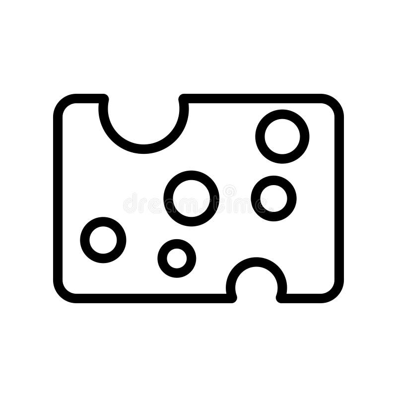 Cheese Icon Line Isolated on White Background. Black Flat Thin Icon on ...
