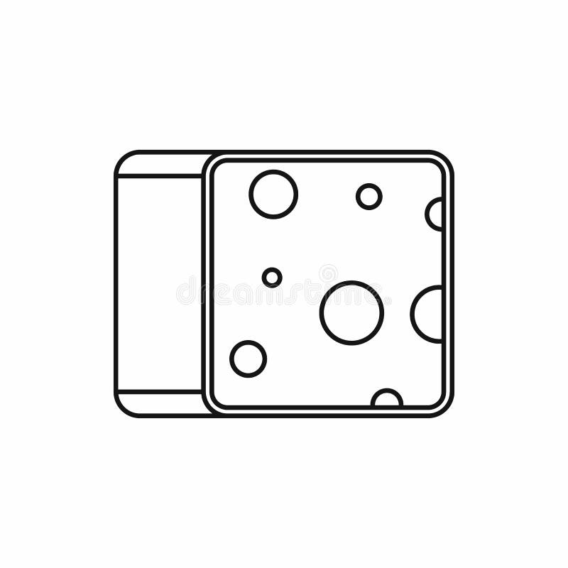 Cheese icon, outline style stock illustration. Illustration of ...