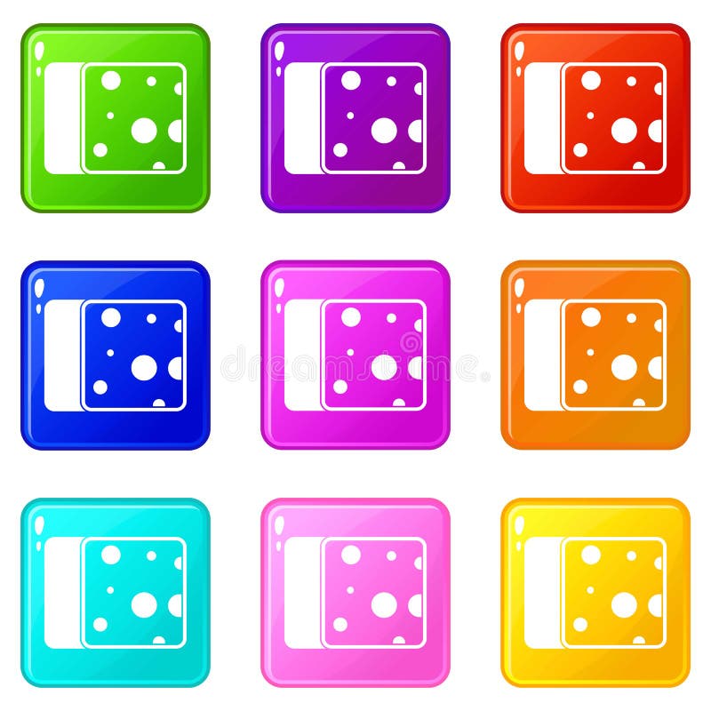 Cheese icons 9 set stock vector. Illustration of closeup - 96093609