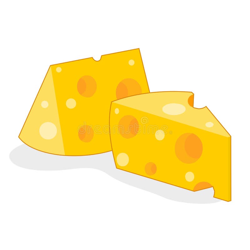 Cheese Square Slice with Holes Illustration Stock Vector - Illustration ...
