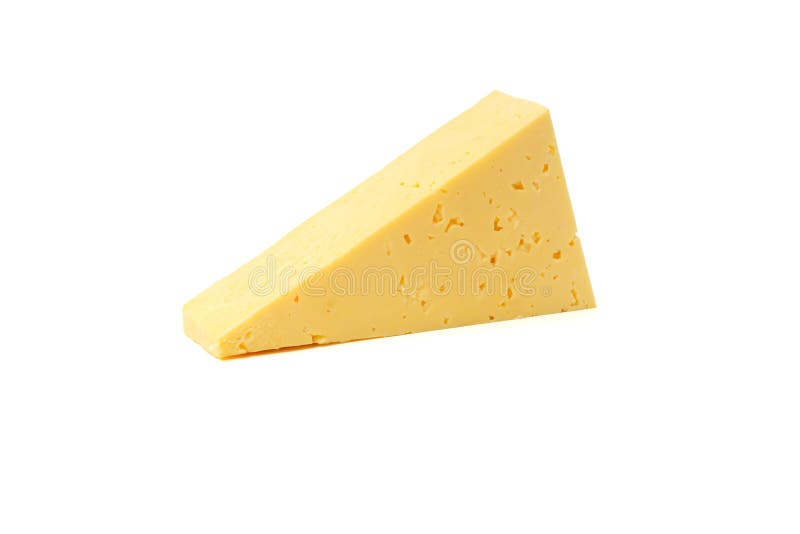 Cheese Isolated on a White . Triangular Piece of Hard Cheese Stock ...
