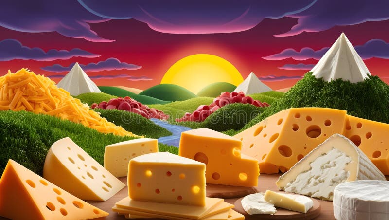 Cheese Paradise: a Scenic Journey through Dairy Delights Stock ...