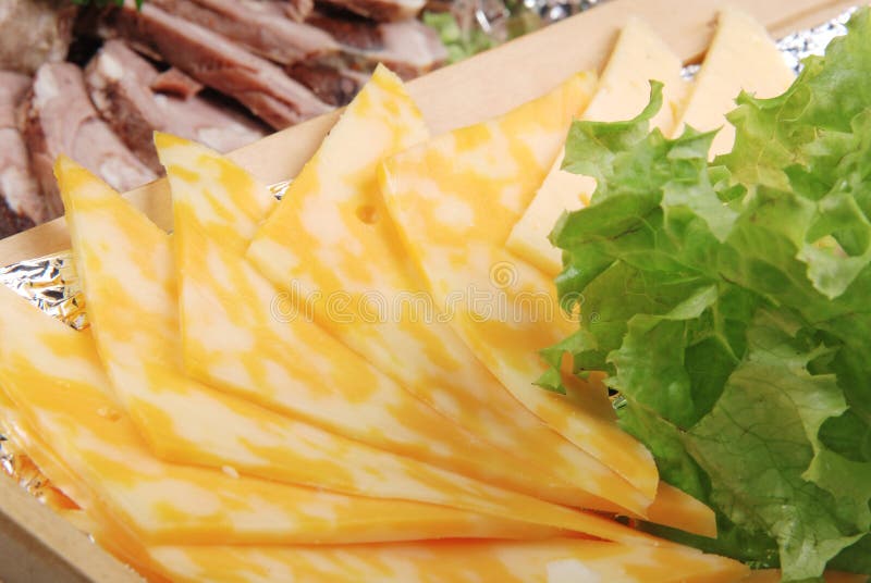 Cheese with lettuce stock photo. Image of snack, gourmet - 19987694
