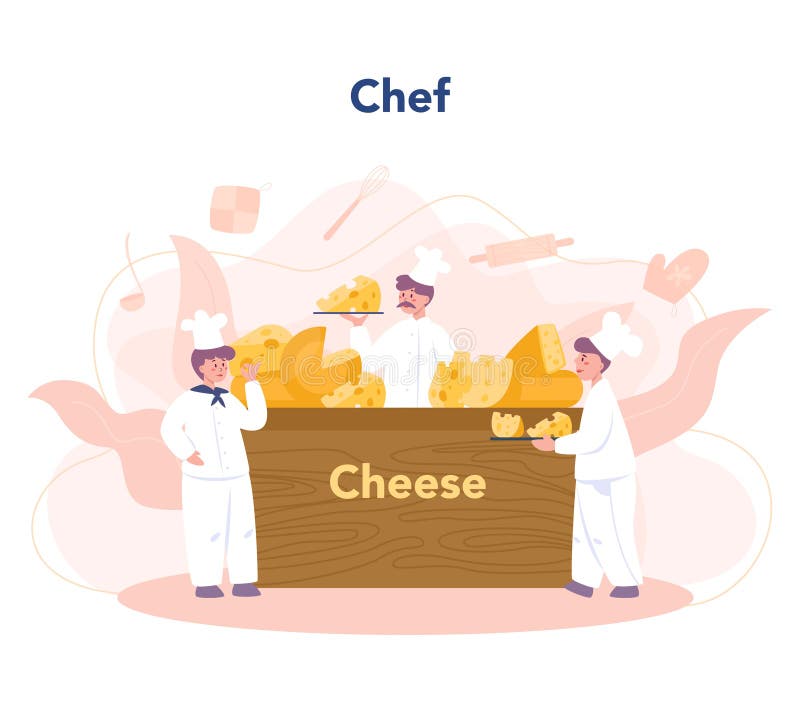 Cheese Maker Concept. Professional Chef Making Block of Cheese Stock ...