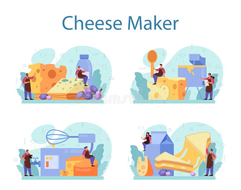 Man Making Cheese Stock Illustrations – 299 Man Making Cheese Stock ...