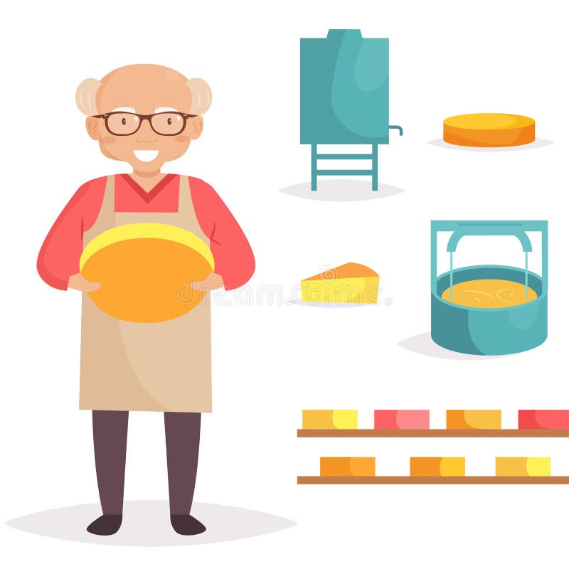 Cheese making machine stock illustration. Illustration of cheese - 23441934