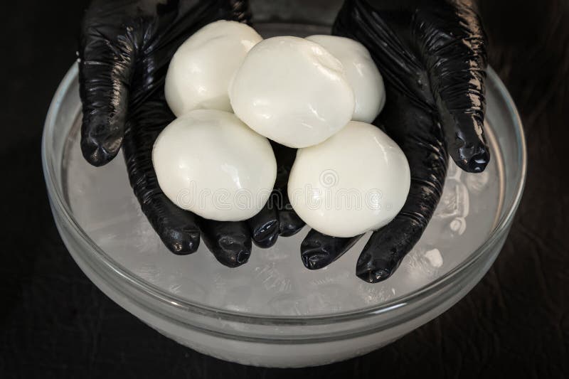 Cheese Maker Preparing Mozzarella Cheese Stock Photo - Image of process ...